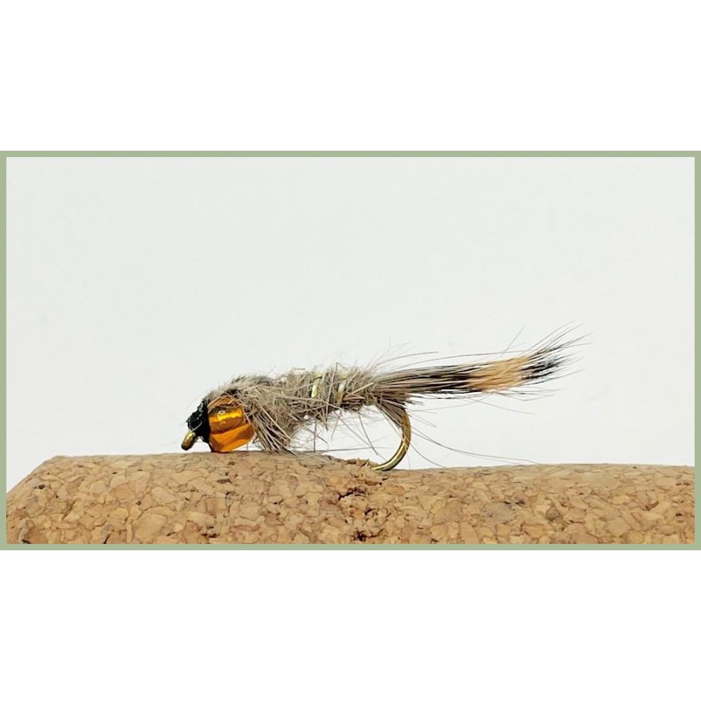 Barbless Hares Ear Nymph hotheads fly fishing - Troutflies UK